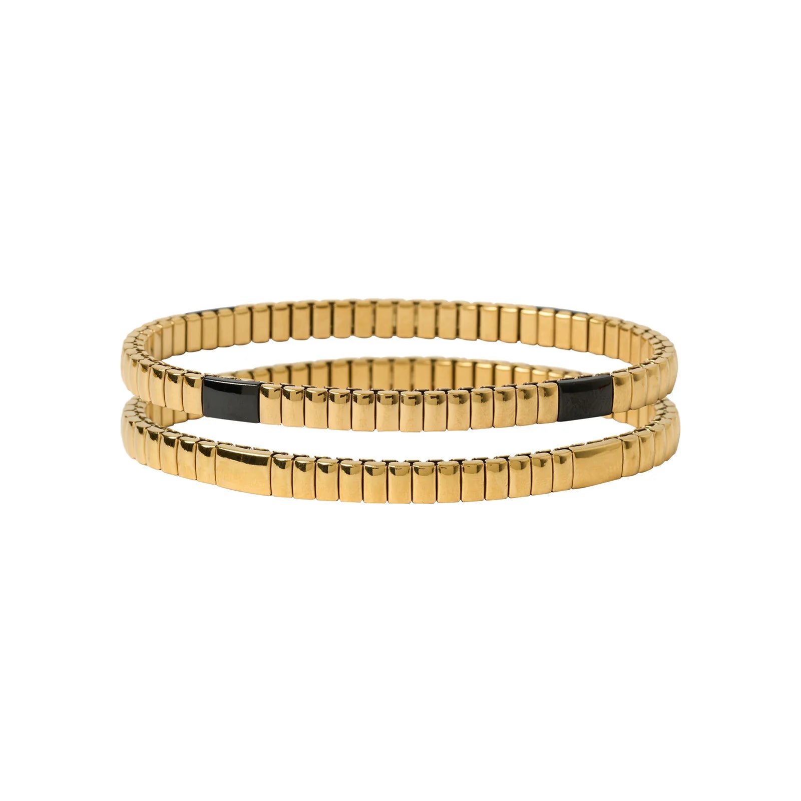 Onyx Bracelet Stack - Two Toned